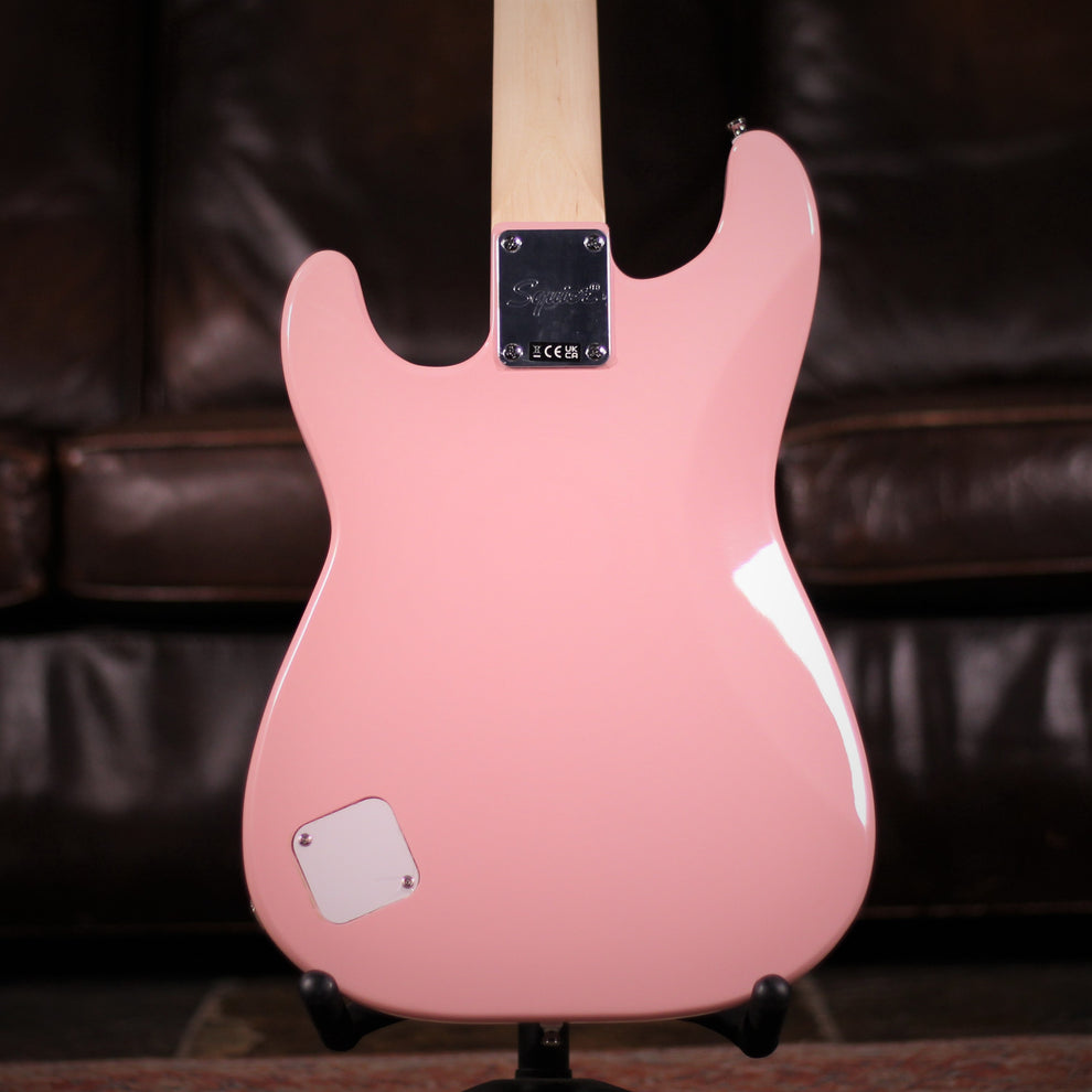 Squier Mini Strat Shell Pink – Foulds Guitars